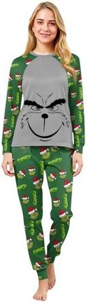 Generic Le Grinch Pyjama Noel Famille De Grinch Ensembles Pull Adulte Garcon Bebe Ensemble Femme Hiver Noël Homme Enfant Deguisement The Assorti Coton Costume