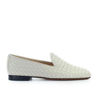 Doucal's Cremefarbener Geflochtener Lederloafer - - Shoes - Damen - Wei&szlig; - 38 EU