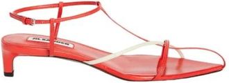 Jil Sander Femme, Chaussures, Rouge, Taille: 37 EU Cage Low Heeled Sandal