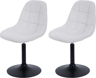 Mendler Lot de 2 chaises de salle &agrave; manger HWC-A60, chaise de cuisine chaise pivotante, acier mvg tissu/textile chenille (465g/m