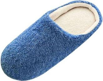 Generic Chaussons dhiver en peluche douce pour chambre &agrave; coucher - Chaussures dint&eacute;rieur - Pantoufles pour homme - Taille 45, bleu marine, 42 1/3 EU