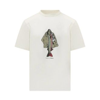 Barbour Homme, Tops, Blanc, Taille: XL T-shirt avec Poisson et Veste