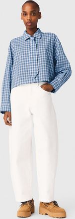 Maje Strasshemd Mit Abnehmbarer Krawatte - Carreaux Bleus Print - Maje