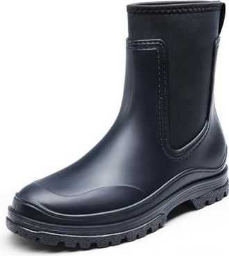 Dream Pairs Bottes de Pluie pour Femmes Imperméable Bottines Polyvalentes et Pratiques SDRB2406W-E,Size 36,Marine-PVC,SDRB2406W-E