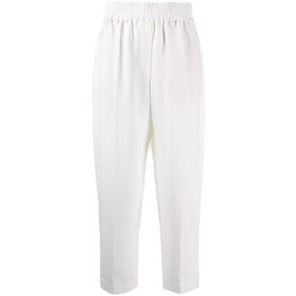 Brunello Cucinelli Hose mit elastischem Bund und schmalem Bein - - Trousers - Damen - Wei&szlig; - XS