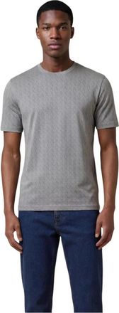 A|X Armani Exchange Homme, Tops, Gris, Taille: XS T-shirt &agrave; Manches Courtes en Coton Imprim&eacute; avec Col Rond