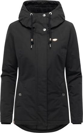Ragwear Alvena YOUMODO Manteau long dhiver chaud et imperm&eacute;able pour femme avec capuche confortable et r&eacute;glable Tailles XS &agrave; 6XL, Noir, XXL