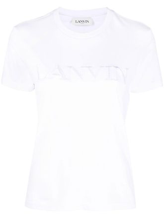 Lanvin t-shirt &agrave; logo brod&eacute; - Blanc