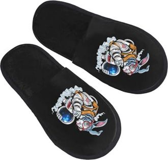 Generic Pantoufles Hommes Lapin astronaute L&eacute;g&egrave;re Chaussons en Peluche Chaud &eacute;l&eacute;gant Accueil Slippers Femme Adulte L