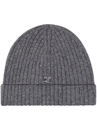 Courr&egrave;ges bonnet nervur&eacute; &agrave; patch logo - Gris