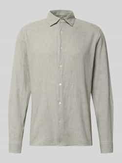 Mc Neal Regular Fit Freizeithemd aus Leinen-Baumwoll-Mix