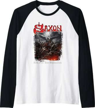 Saxon Offiziell Saxon Hell Fire Heavy Metal Band Raglan