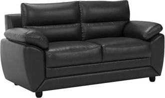 Vente-Unique Canap&eacute; 2 Places Manoa en Simili - Noir