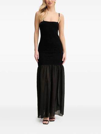 Simona Corsellini robe longue &agrave; d&eacute;tails de cha&icirc;nes - Noir
