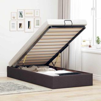 vidaXL Cadre de lit ottoman sans matelas marron fonc&eacute; 80x200 cm tissu vidaXL