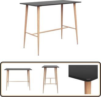 vidaXL Table de bar Noir 120x60x105 cm - Table De Bar - Table Haute - Table Bistrot - Meuble Design - Mobilier Intérieur