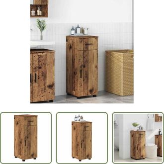 vidaXL Holzschrank - Badezimmerschrank mit Schubladen Altholz 30 x 35 x 80 cm