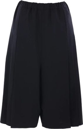 Comme Des Gar&ccedil;ons Schwarze Plissierte Kurze Wollhose - - Trousers - Damen - Schwarzk - S