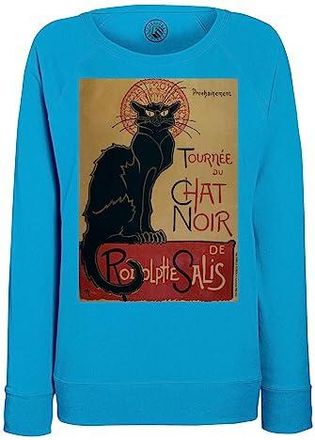 Fabulous Sweatshirt Femme Bleu Tournee du Chat Noir Steinlen Retro Vintage Affiches
