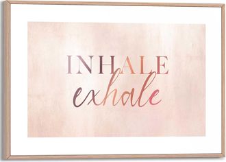 Reinders Gerahmtes Bild, Inhale Exhale, Schlafzimmer, Poster, Wanddeko, Room Decor, MDF, Beige, 20 x 30cm
