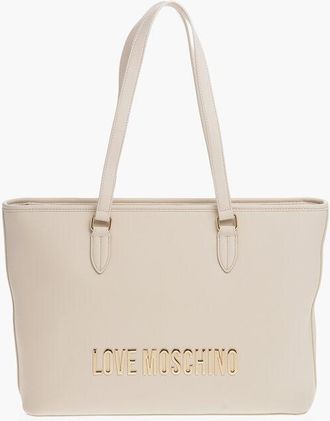 Moschino LOVE Faux Leather Tote Bag with Golden Embossed Maxi Logo size Unica