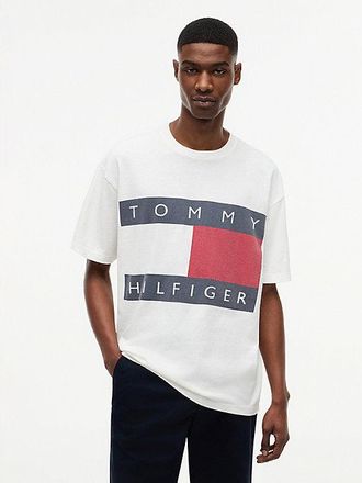Tommy Hilfiger T-shirt oversize en jersey &agrave; logo drapeau