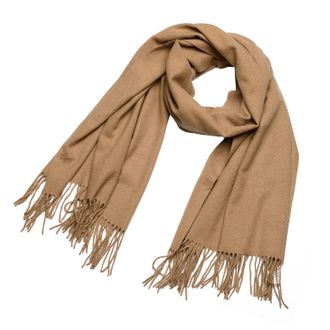 DonDon Schal Damen Winter Wollschal Winterschal gro&szlig; und flauschig 200 x 70 cm - Hellbraun