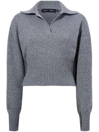 Proenza Schouler Gerippter Jeanne Pullover mit Schlitz - Grau