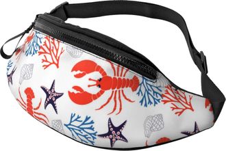 Generic H&uuml;fttaschen Verstellbarer G&uuml;rteltasche Meer Mit Lobster Multifunktionale Brustbeutel F&uuml;r Fahrrad Outdoor Spazieren 14X35Cm