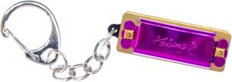 Miniblings Lila Mundharmonika Schl&uuml;sselanh&auml;nger Spielbar Metall Musik - Handmade Modeschmuck I I Anh&auml;nger Schl&uuml;sselring Schl&uuml;sselband Keyring