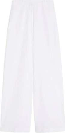Max Mara Femme, Pantalons, Blanc, Taille: 42 FR Pantalon Large &agrave; Taille &Eacute;lastiqu&eacute;e