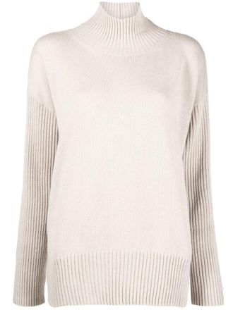 Lorena Antoniazzi Gerippter Kaschmirpullover - Nude