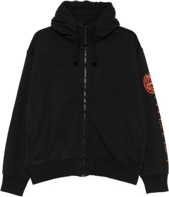 Stone Island Homme, Sweatshirts et sweats &agrave; capuche, Noir, Taille: M SweaT-shirt z zipp&eacute; avec &eacute;cusson logo