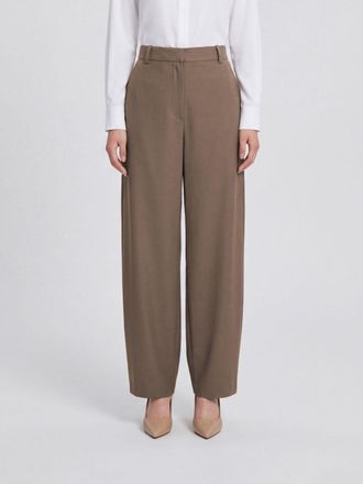 By Malene Birger Pantalon large en viscose recycl&eacute;e m&eacute;lang&eacute;e &agrave; taille haute