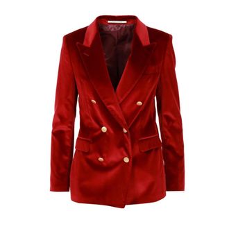 Tagliatore Velvet Blazer - - Jackets - Damen - Rot - M