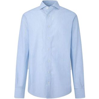 Hackett Zweifarbiges blaues Popeline-Hemd - - Shirts - Herren - Blau - 2XL