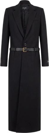 Dsquared2 Femme, Manteaux, Noir, Taille: 38 FR Belted Manteaux