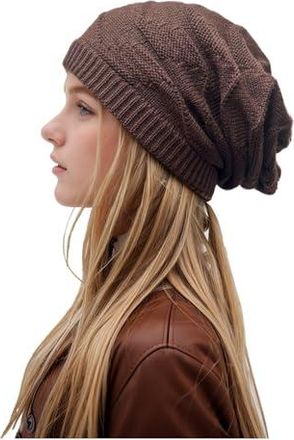 Generic Bonnet Femme Hiver Bonnet Femme Chapeau Femme Hiver Confortable Classique - Bonnet Capuche Uni Femme Hiver, Tricot &Eacute;pais, Id&eacute;al pour Cyclisme, Jogging