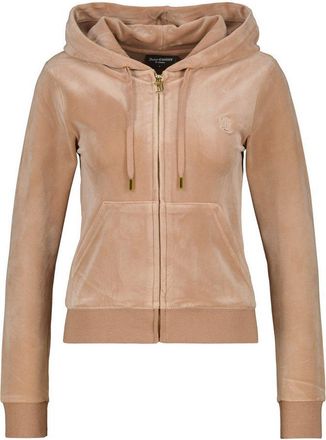 Juicy Couture Kapuzennickijacke ROBERTSON HOODIE GOLD HARDWARE Damen Trainingsjacke Damen, Sweatjacke mit Kapuze, Velour, mit Glitzer, Sale