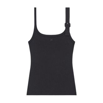 Courr&egrave;ges Femme, Tops, Noir, Taille: 42 FR PRE Top
