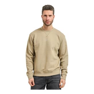Guess Homme, Sweatshirts et sweats &agrave; capuche, Gris, Taille: XL SweaT-shirt ras du cou avec logo contrastant