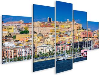 Islandburner Bild auf Leinwand Cagliari Sardinien Italien Küsten Skyline Mittelmeer Wandbild Poster Kunstdruck Bilder