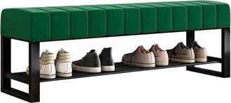 Generic Schuhbank mit Sitzfl&auml;che und Stauraum Dickes Stahlrahmen 10cm Velours-Kissen Schuhregal Einfache Installation Sitzbank mit Stauraum f&uuml;r Flur Wohnzimme