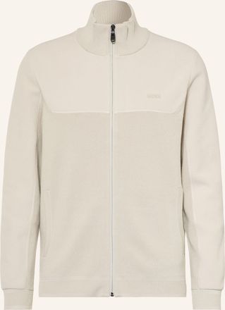 HUGO BOSS Strickjacke Im Materialmix beige