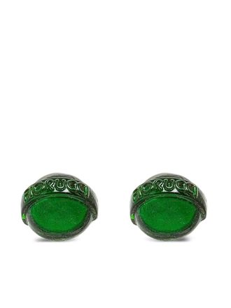 Fiorucci boucles doreilles à design gravé - Vert