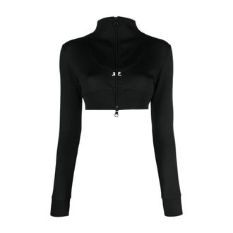 Courr&egrave;ges Maxi Rib Tracksuit Jacke - - Sweatshirts & Hoodies - Damen - Schwarzk - M