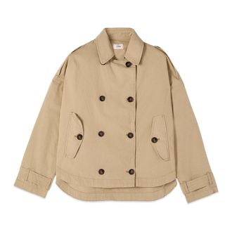 Oltre Kurzer Baumwoll-Trenchcoat - - Coats - Damen - Beige - XS