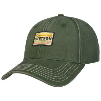 Stetson Lenloy Cotton Strapback Cap Verstellbare Baseballcap Herren UV-Schutz 40+ Sommer Winter dunkelgr&uuml;n One Size