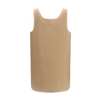 Miu Miu Double-Weave Wool Tank Top - Beige