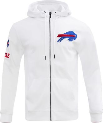 Pro Standard Mens NFL Buffalo Bills Classic Chenille Kapuzensweatshirt mit durchgehendem Rei&szlig;verschluss Wei&szlig; S